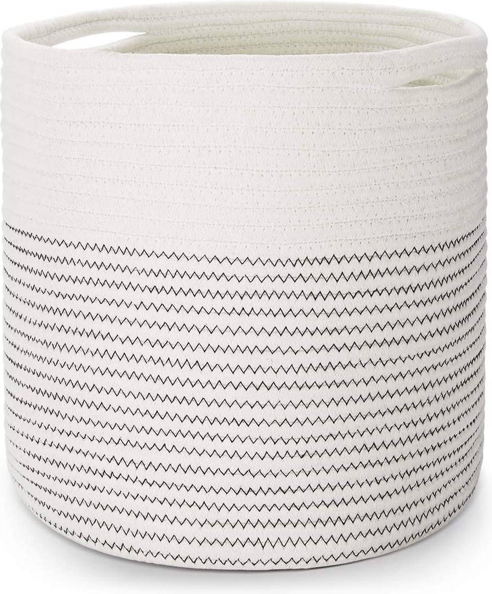 Katoen Gewoven Deken Mand - Stoffen Wasmand - Touw Geweven Mand ...