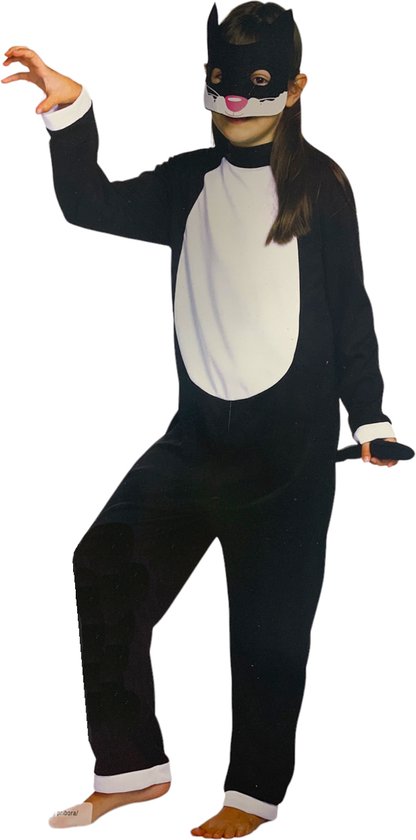 Katten Outfit Kinderen - Maat 128-140 – Carnavalskleding onesie kat pak ...