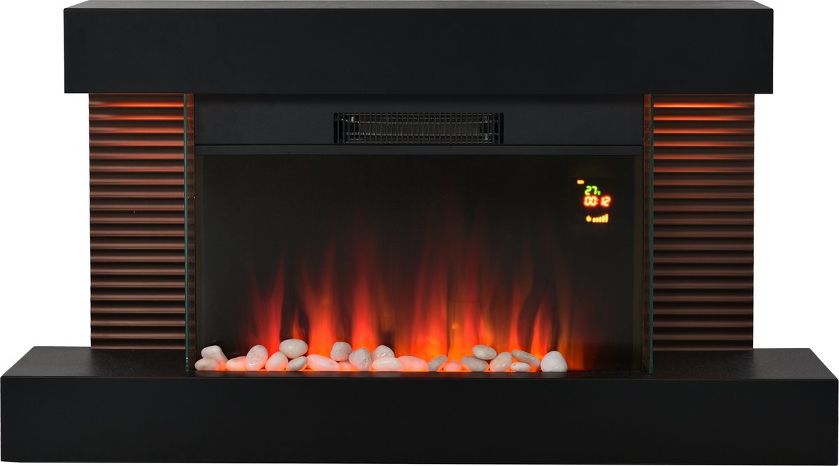 Merax Decoratieve LED Open Haard - Elektrische Sfeerhaard - Zwart | bol.com