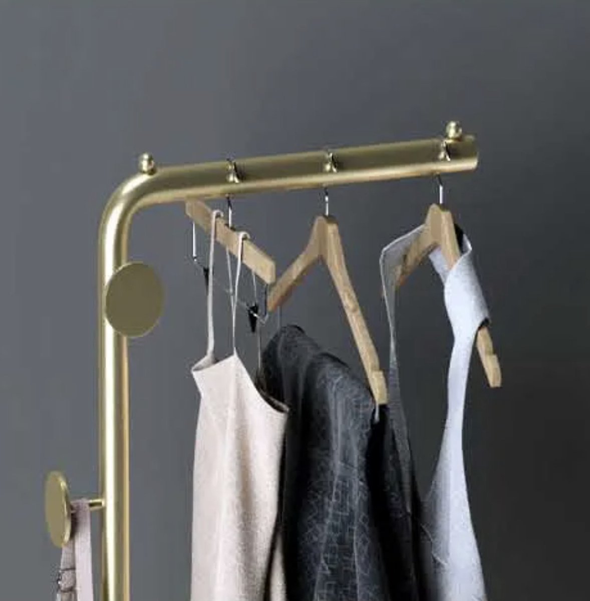 Luxaliving - Luxe kapstok - Zwart marmeren voet - L45 x B25 x H170 cm - Kledingrek - 3... | bol.com