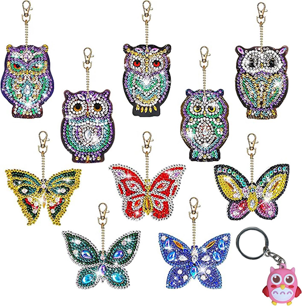 Diamond Painting Dieren - Uil + Vlinder + 3D Hanger Uil- Volwassenen ...