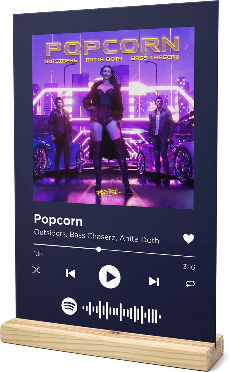 Songr Spotify Muziek Bordje - Popcorn - Outsiders, Bass Chaserz, Anita ...
