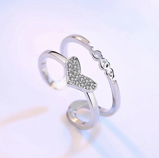 Ring dames | zilveren dames ring | 925 zilver plated | Zirkonia ring ...