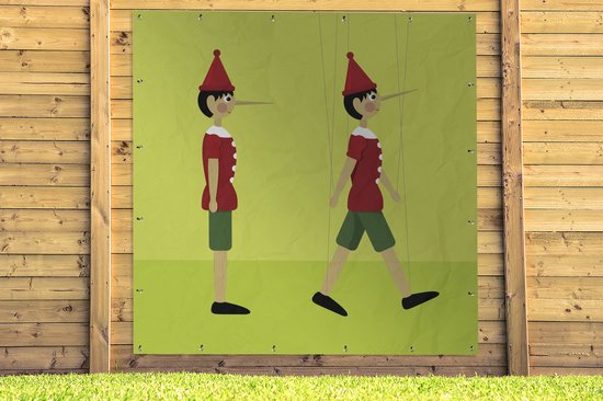 Tuin poster Een illustratie van Pinokkio - 200x200 cm - Tuindoek ...