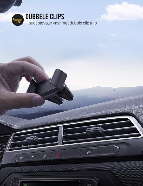 Telefoonhouders Auto Klem Telefoonhouder GSM Houder Dubbel Ventilatie ...