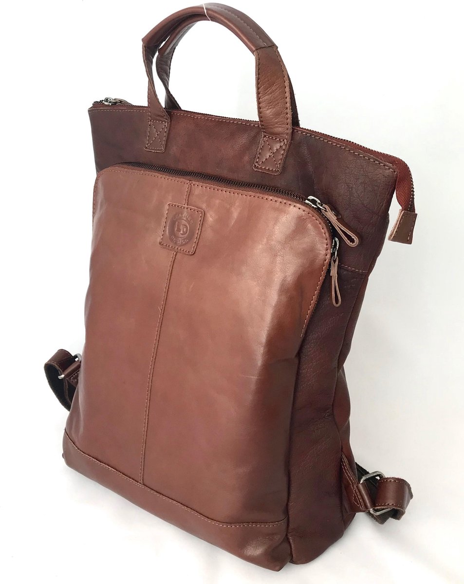 Leather Design Rugtas - Dames laptoptas 13" inch - Leer - Bruin | bol.com