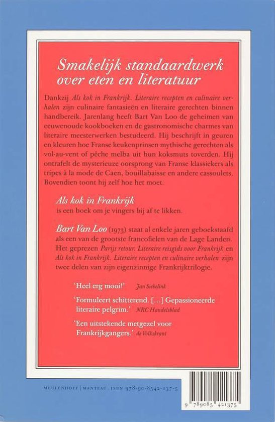 Als Kok In Frankrijk, Bart van Loo | 9789085421375 | Boeken | bol