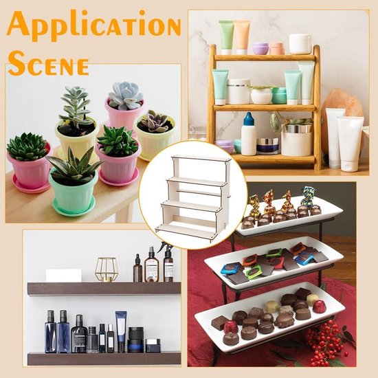 Houten Retail Tafel Display Stand - Retail - 4 Tiers - Wit - Rechte ...