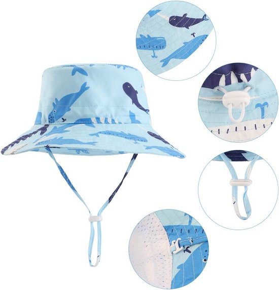 UV-Bescherming Zonnehoed Baby en Peuter met Brede Rand en Kinband | bol