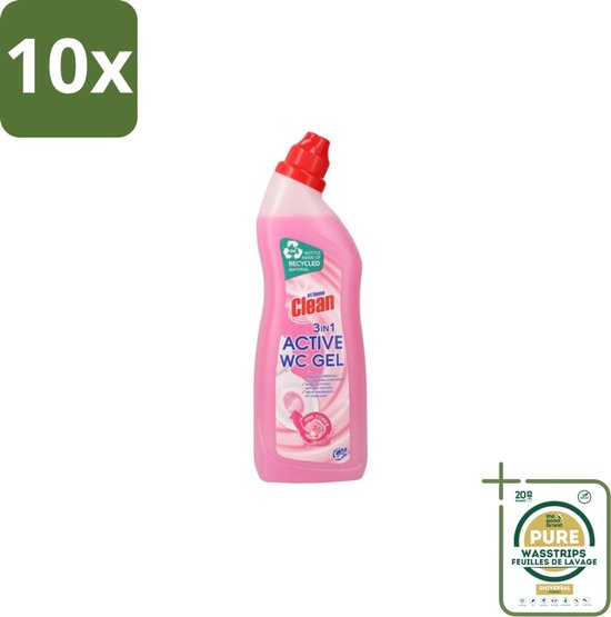 10 x At Home Clean – Toiletreiniger – 3-in-1 Formule – 750 ml ...