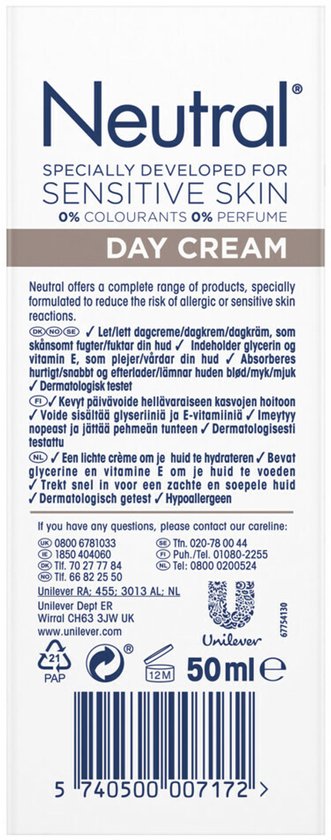 Neutral Face Cream 50 ml - Bulkverpakking - 25 stuks | bol