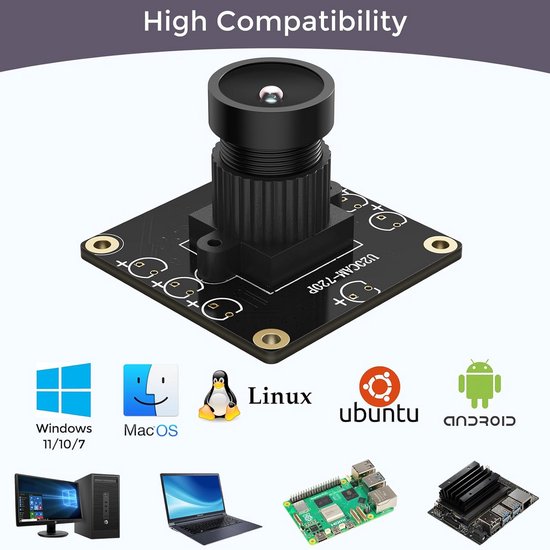 720P USB Camera Module 120° Groothoek UVC voor Raspberry Pi, Jetson ...