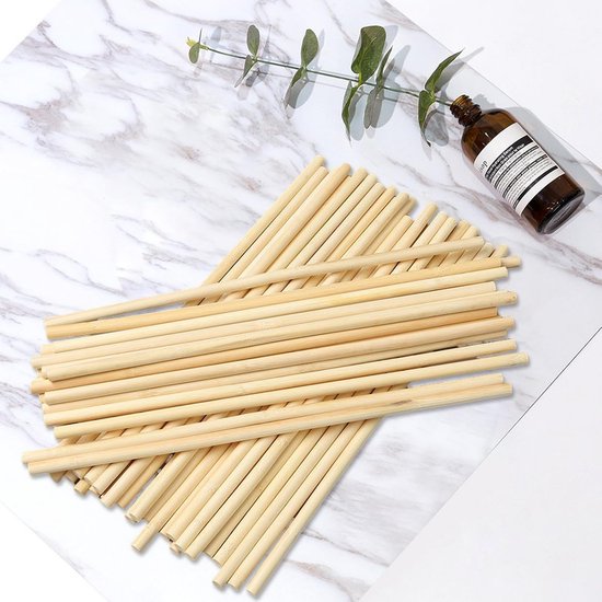 200 Ronde Houten Staafjes 30cm x 3mm voor Knutselen, Suikerspin en ...