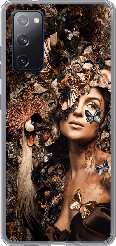 Telefoonhoesje Geschikt voor Samsung Galaxy S20 FE hoesje - Luxe - Vrouw - Dieren -... | bol