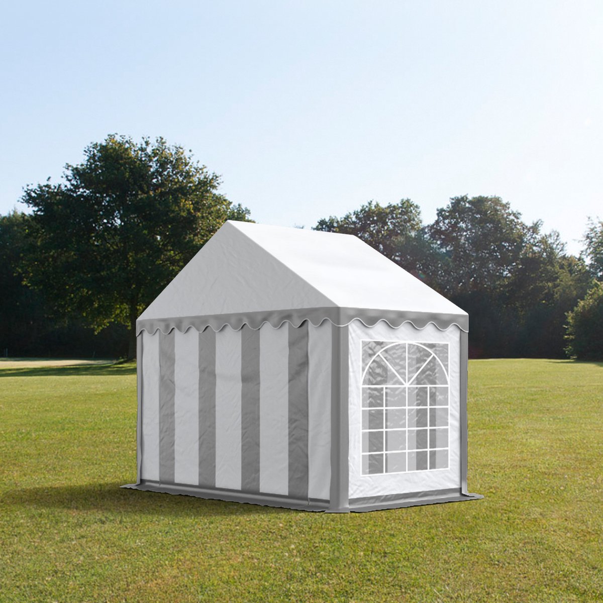 Partytent feesttent 3x3 m tuinpaviljoen -tent ca. 500 g/m² PVC zeil in ...