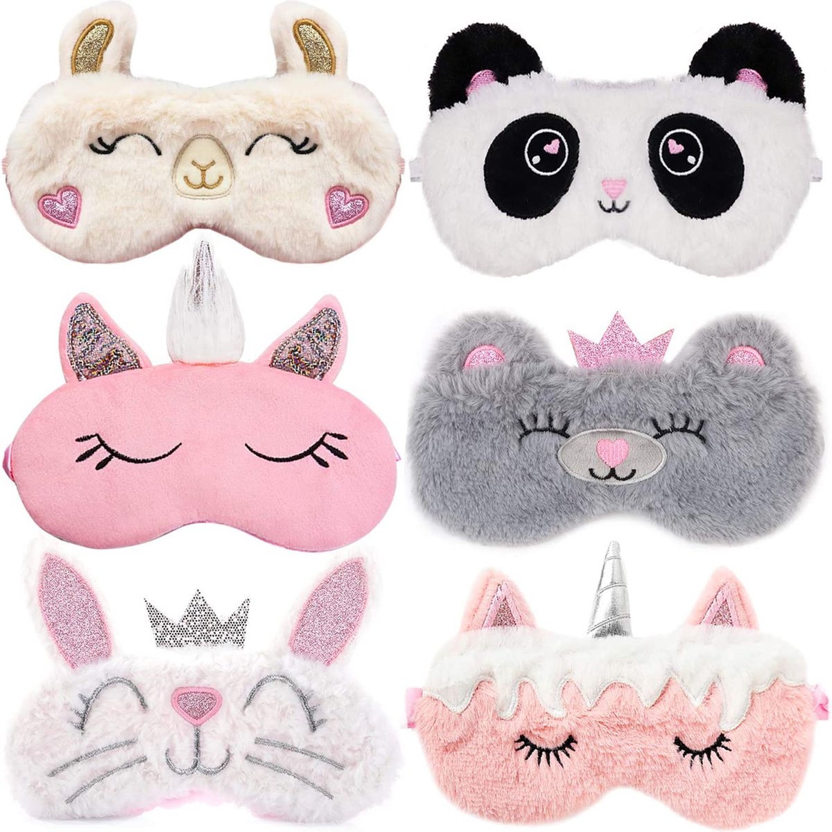ZOYLINK 6 stuks slaapmasker eenhoorn oogmasker slaap oogmasker ...