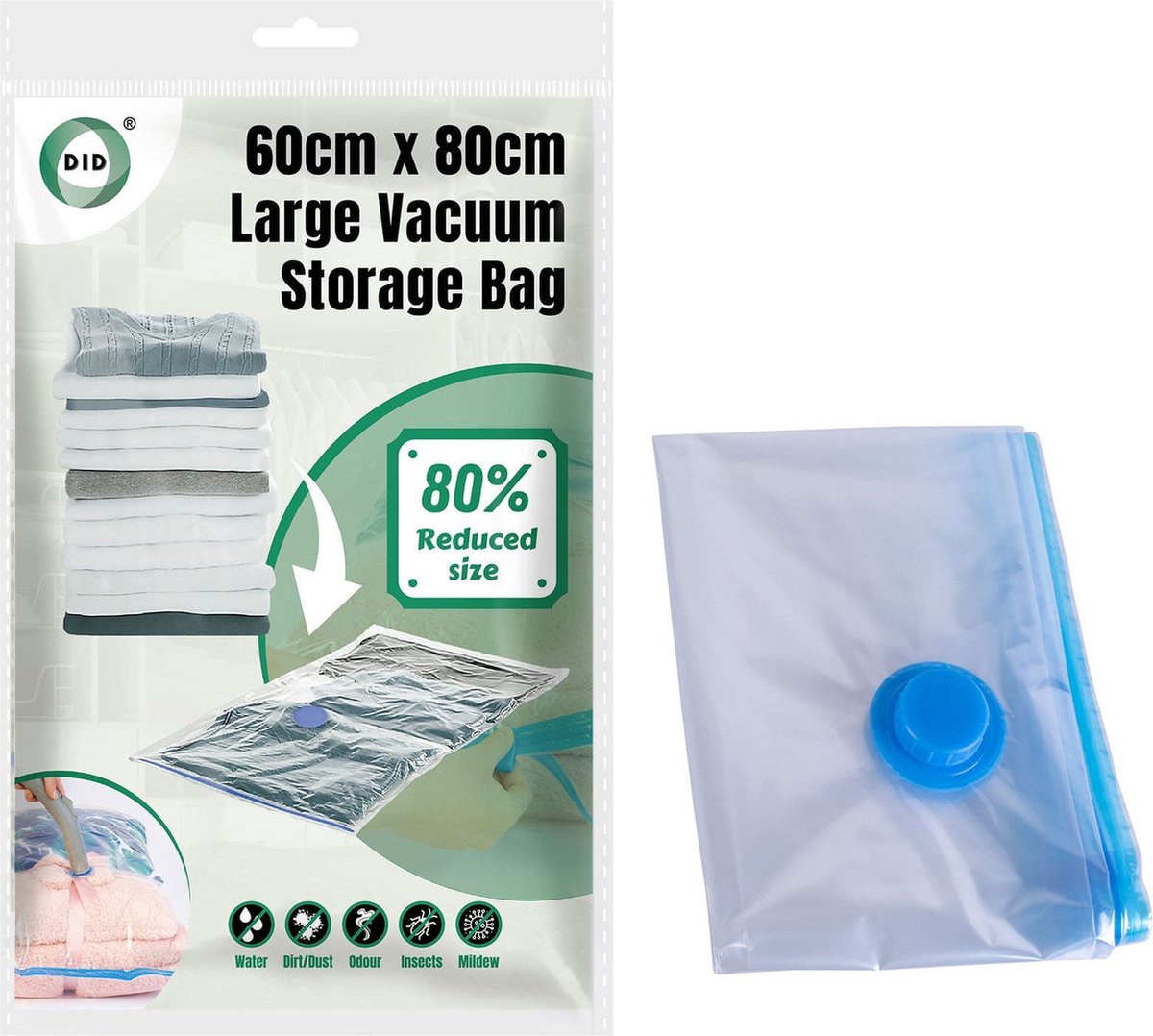 Compressie/vacuum opbergzakken met handpomp - 15 stuks - 3 formaten ...