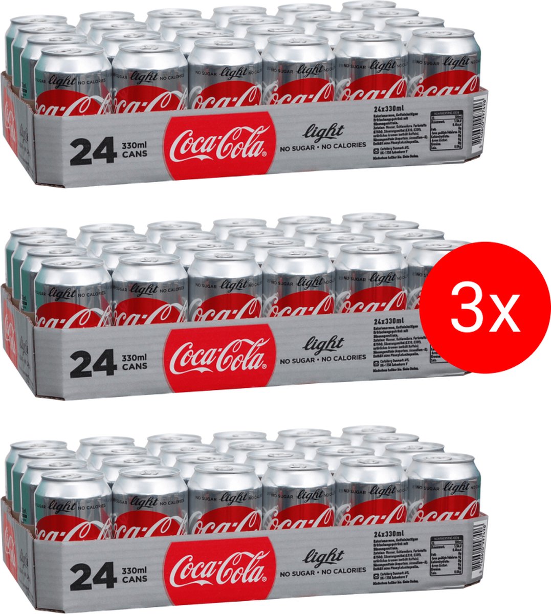Coca Cola Light Triple Pack blik 3x 24x330 ml | bol
