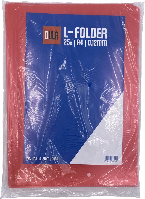 DULA Insteekhoezen A4 - Rood - Nerf - L-mappen - 25 stuks | bol