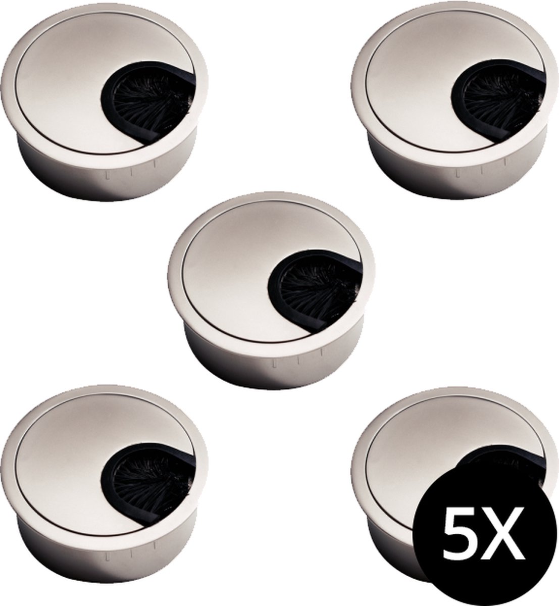 5x Metalen kabeldoorvoer 60 mm - Kabelgoot rond Ø60mmm - 5 stuks | bol.com