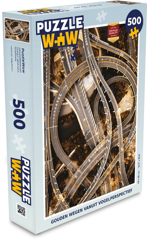 Puzzel Snelweg - Goud - Auto's - Legpuzzel - Puzzel 500 stukjes | bol