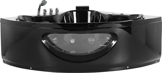 Beliani TOCOA - Hoekbad whirlpool - zwart - Acryl | bol.com