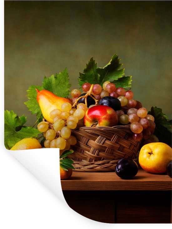 Muurstickers - Sticker Folie - Rustiek - Mand - Fruit - Stilleven ...