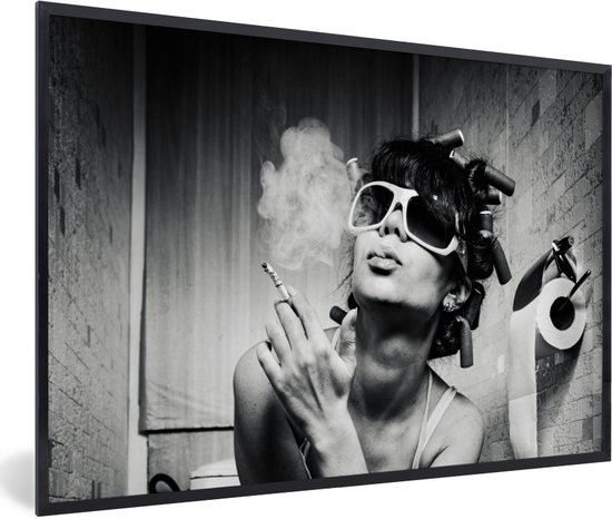 Fotolijst incl. Poster - Vrouw - Vintage - Krulspelden - Toilet ...