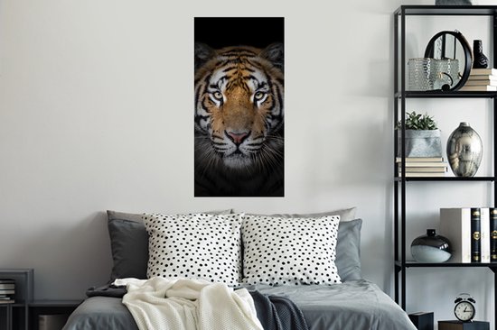 Muurstickers - Sticker Folie - Tijger - Wilde dieren - Portret - Zwart - Dieren -... | bol.com