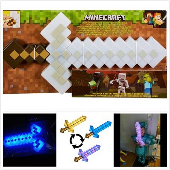 Minecraft zwaard met licht en geluid-Speelfiguur- Het Diamanten Zwaard ...
