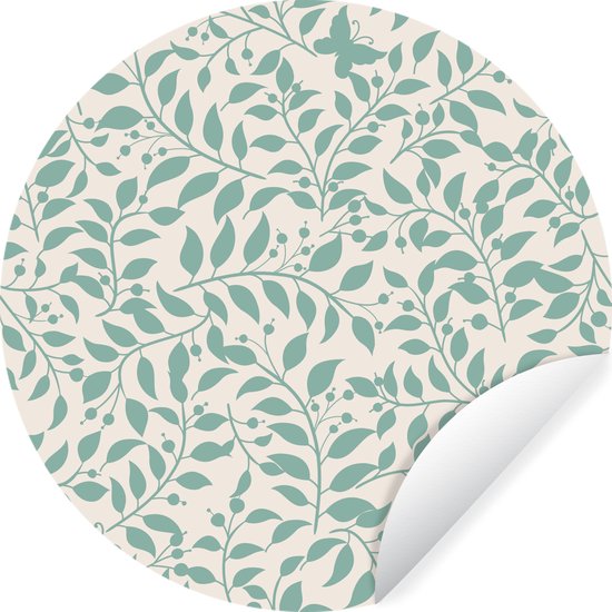 WallCircle - Muurstickers - Behangcirkel - Bladeren - Vintage - Patronen - 50x50 cm -... | bol