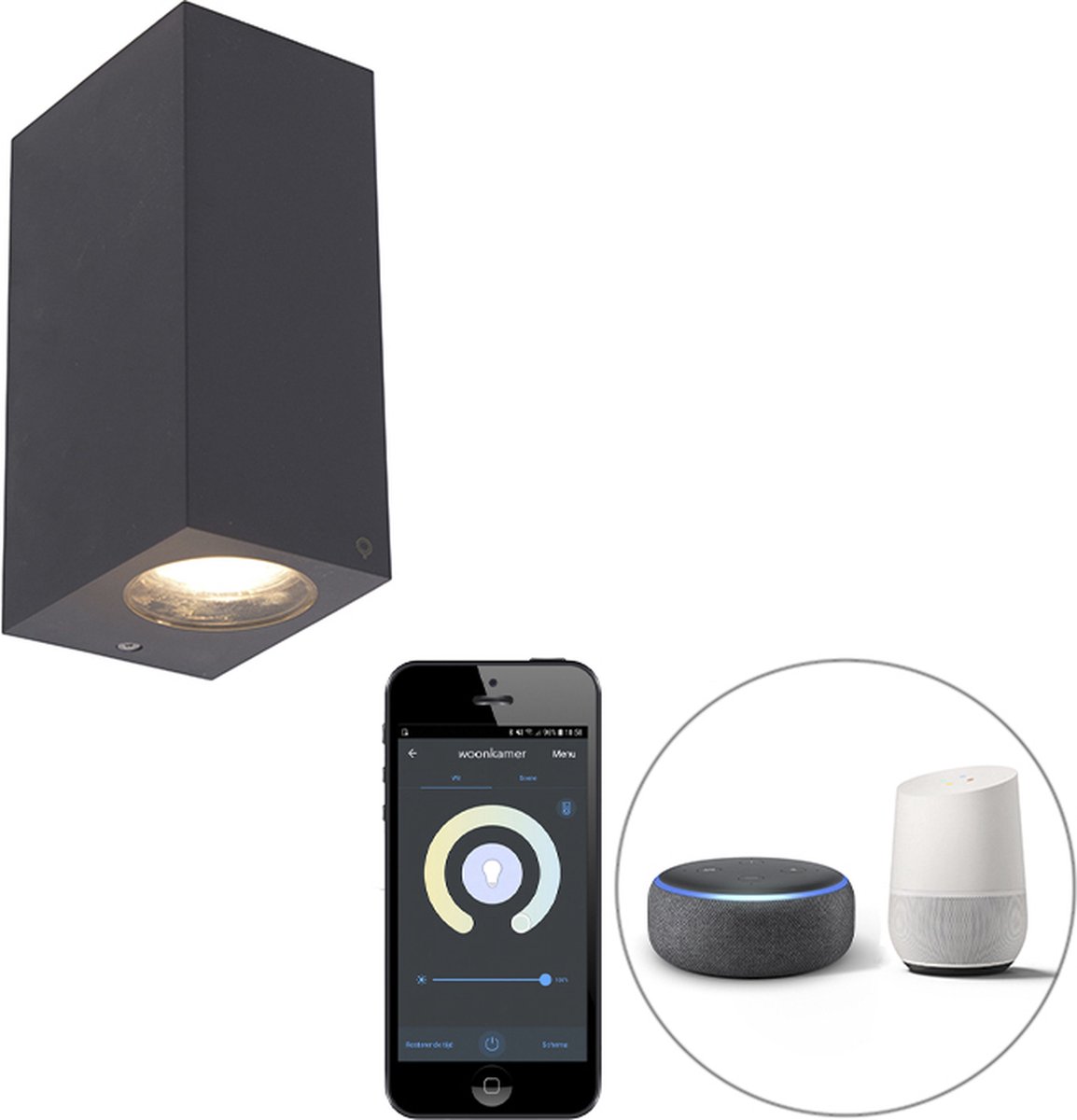 QAZQA baleno - Moderne LED Smart Wandlamp incl. wifi Up Down voor ...