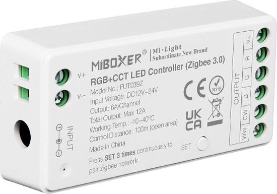Miboxer FUT039Z RGB+CCT LED Controller (Zigbee 3.0) | bol