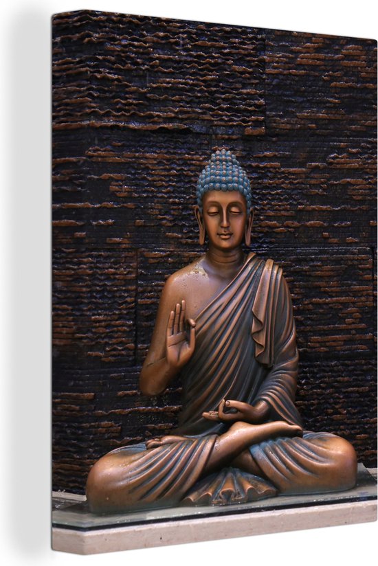 Canvas - Boeddha beeld - Brons - Buddha - Canvas schilderij ...