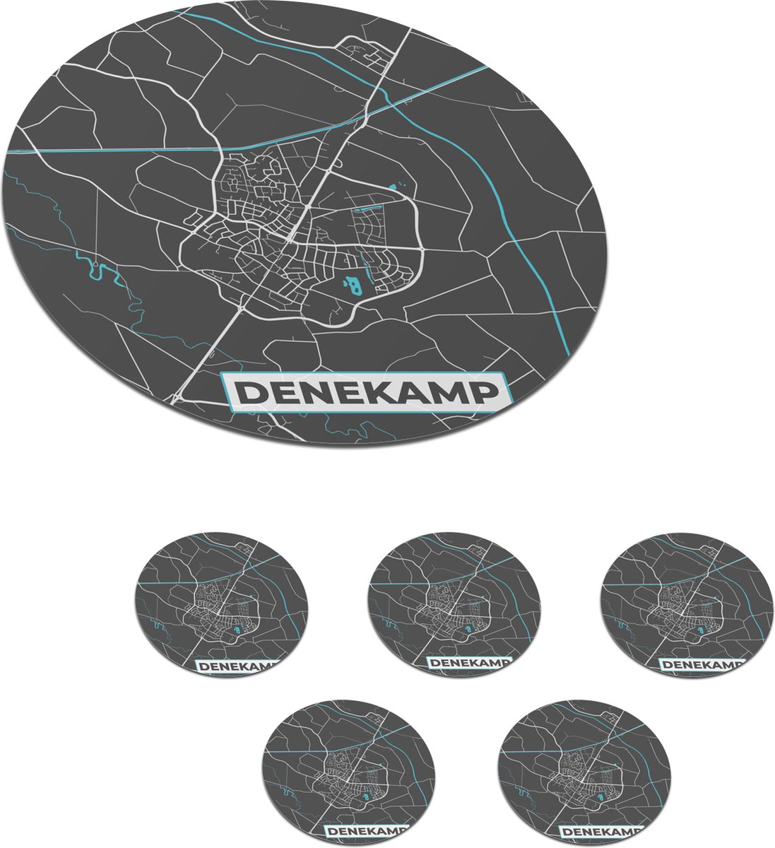 Onderzetters voor glazen - Rond - Denekamp - Kaart - Plattegrond ...