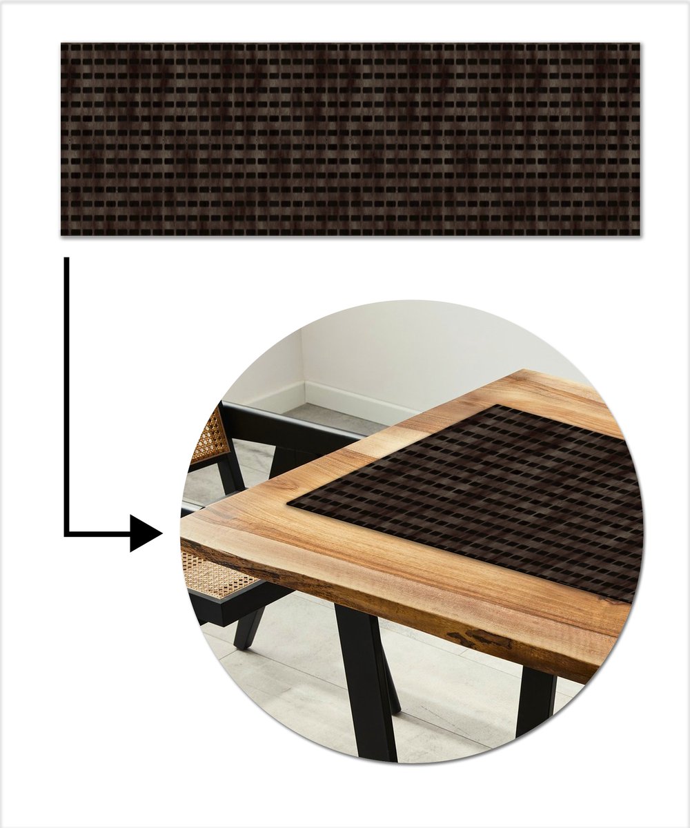 KitchenYeah® - Tafelloper met print - Vinyl - Rooster - Roest ...