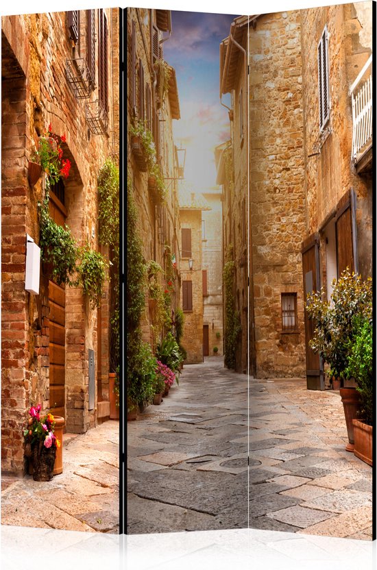 Walljar - Vouwscherm - Colourful Street in Tuscany [Room Dividers ...