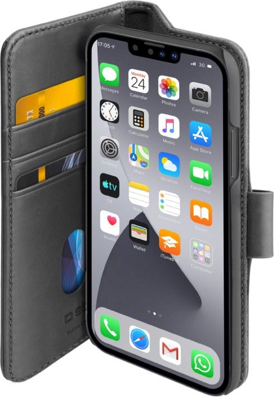 Rixus Apple iPhone 14 Pro Book Case Leer Zwart- iPhone 14 Pro book ...