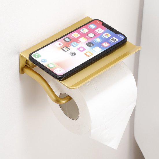 Lopoleis WC rolhouder RVS – Goud – Toiletrolhouder Goud– Zelfklevend ...