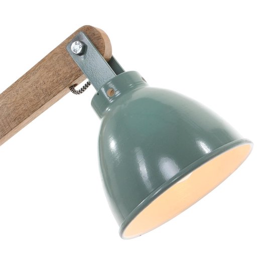 Light & Living ELMER Bureaulamp hout naturel+industrieel groen | bol.com