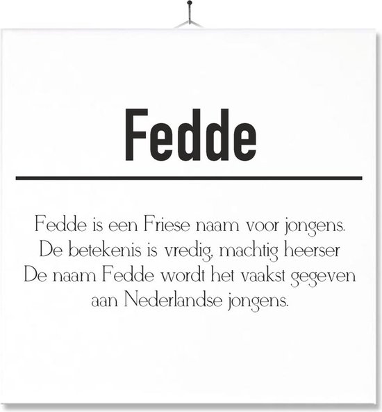 Tegel Met Opdruk | Betekenis | Kado | Cadeau | Met Naam - Fedde | bol