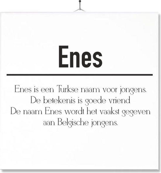 Tegel Met Opdruk | Betekenis | Kado | Cadeau | Met Naam - Enes | bol.com