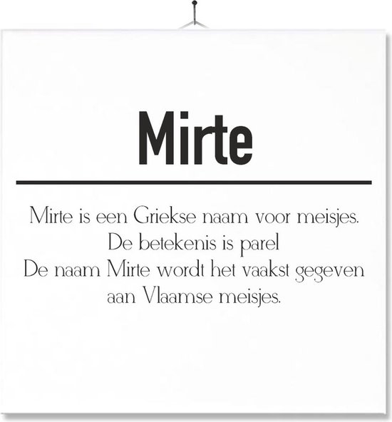 Tegel Met Opdruk | Betekenis | Kado | Cadeau | Met Naam - Mirte | bol