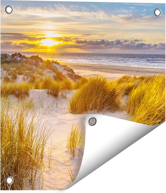 Gards Tuinposter Strand en Duinen tijdens Zonsondergang - 40x40 cm - Tuindoek -... | bol