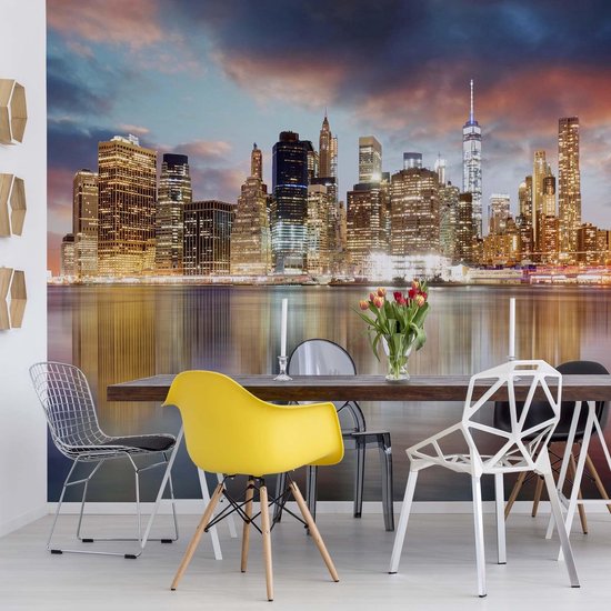 Fotobehang - Vlies Behang - Uitzicht op New York Stad vanaf het Water ...