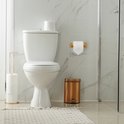 wc rol houder bamboe - muur - zelfklevend - hangend - voor wc papier | bol