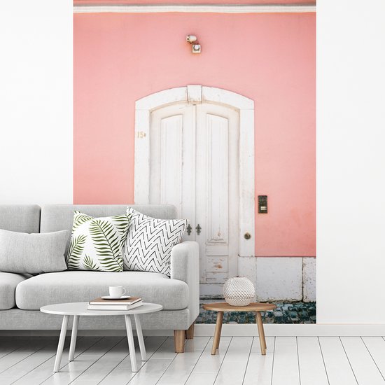 Hout - Deur - Roze - Wit - Behangpapier | bol