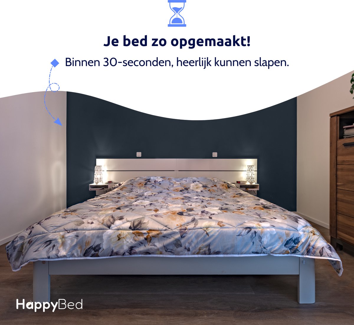 HappyBed all year bedrukt dekbed | 240x220 cm - Nachtbloesem - Hoesloos ...