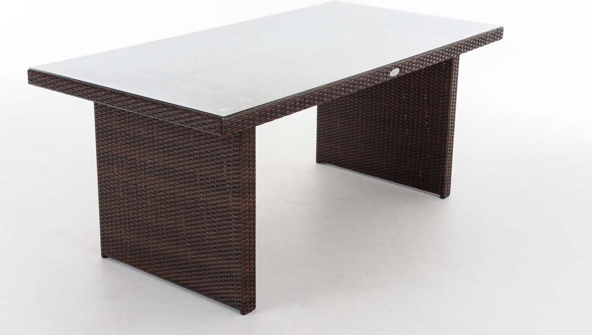 Glastafel deluxe - Tuintafel rotan wicker - Eettafel - Buitentafel ...