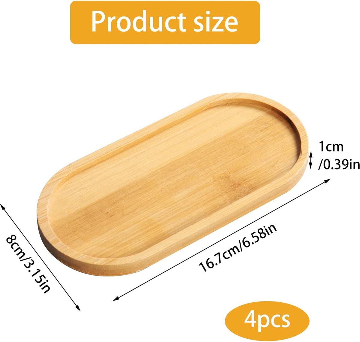 4 stuks dienblad houten dienblad bamboe dienblad hout ovale houten ...